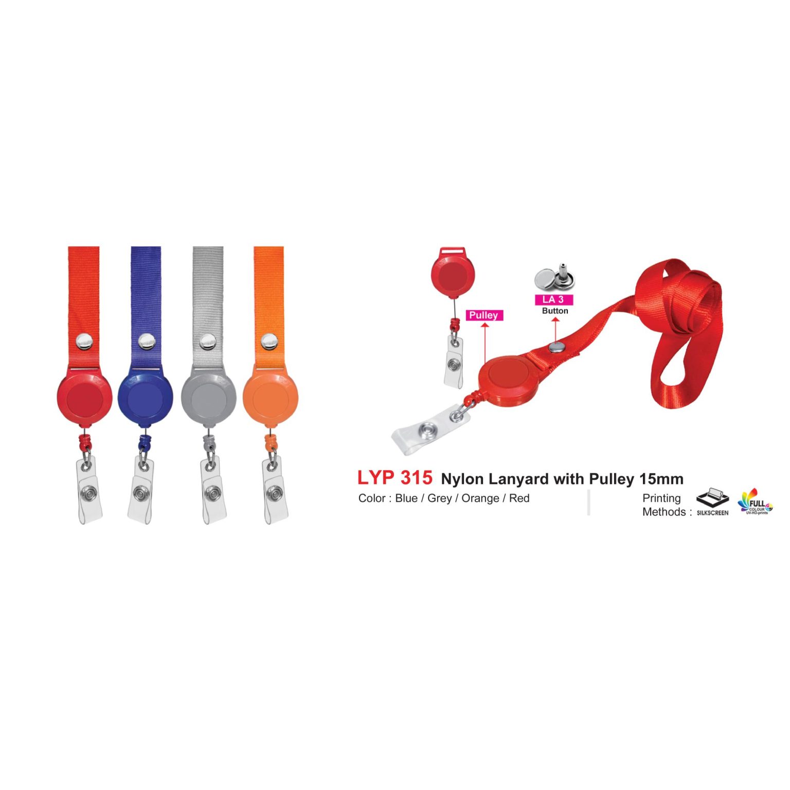 Nylon Lanyard with Pulley 15mm (LYP315) – IG Premium Sdn Bhd